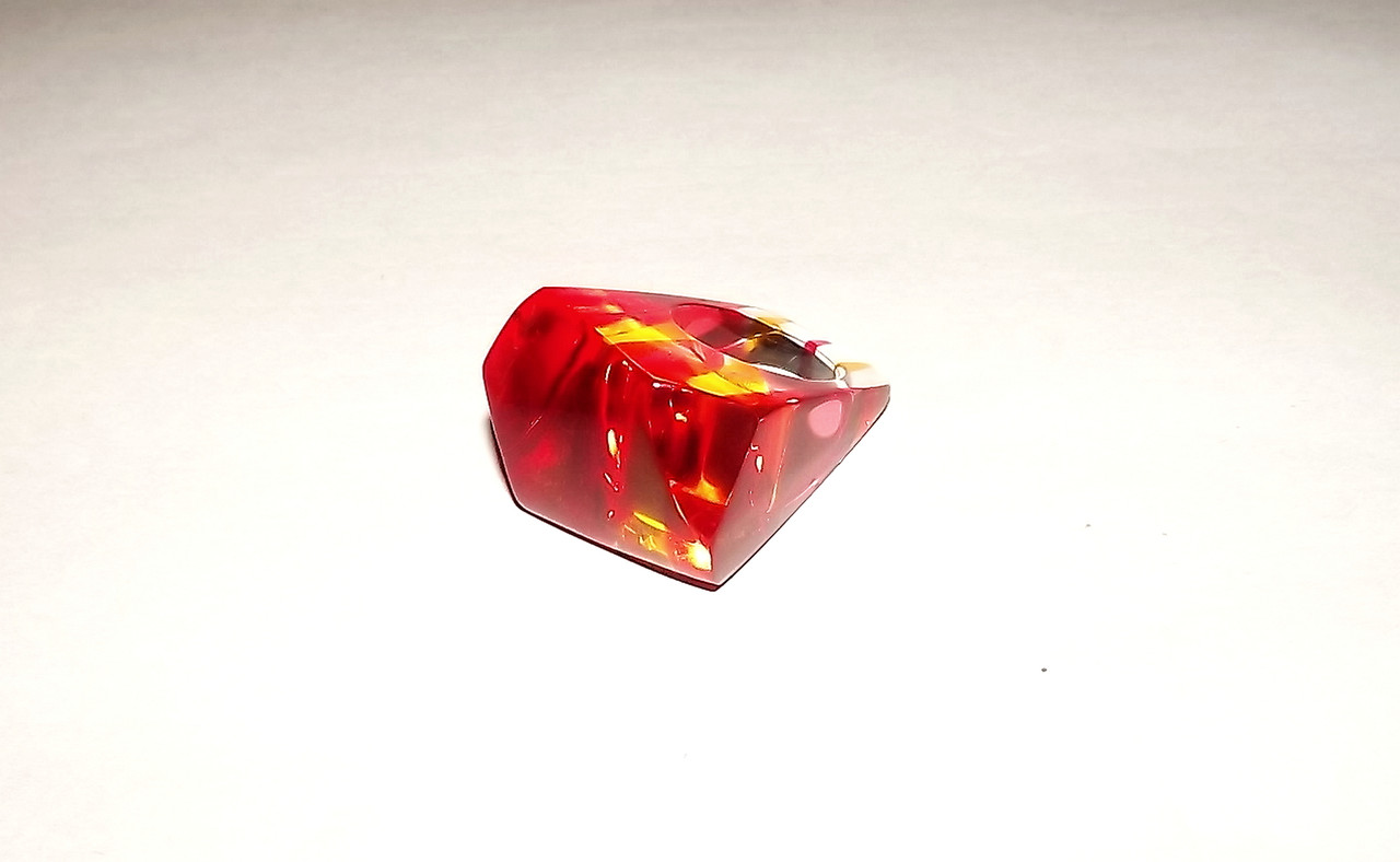 Huge Vintage 60's Perspex Lucite Red Yellow Orange Laminated Clear ...