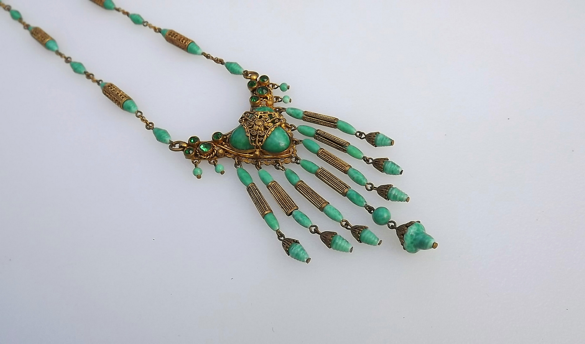 Rare Vintage Max Neiger Ornate Czech Glass & Enamel Necklace~Purple ...