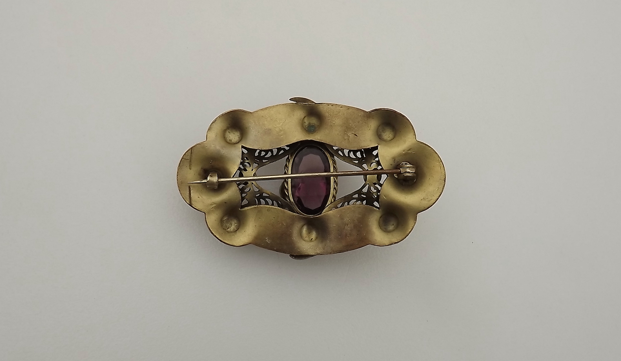 Antique Snake Blue Bird Butterfly Brass Bronze Glass Amethyst Rubies ...