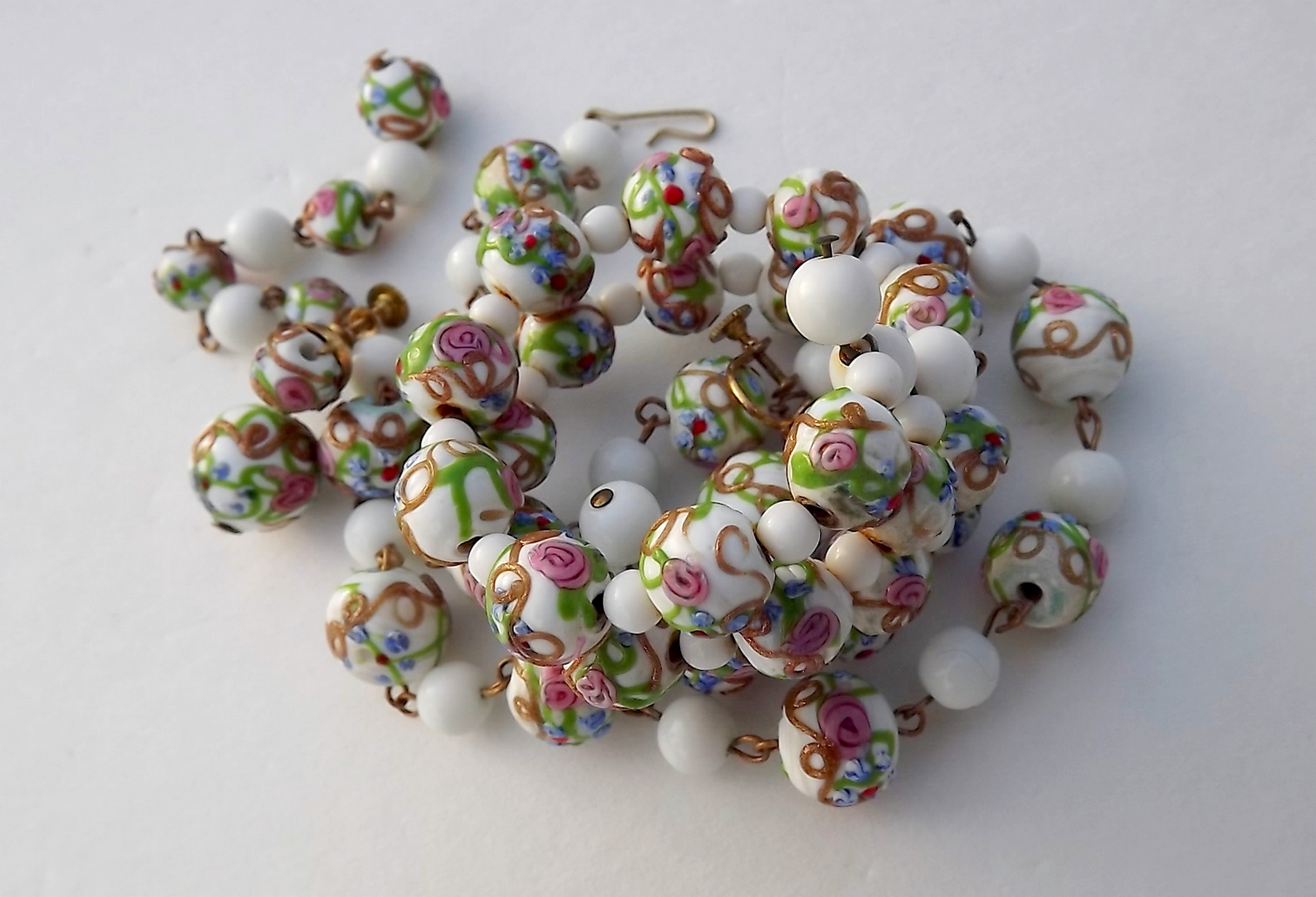 ITALIAN VENETIAN WEDDING CAKE BEADS Necklace Bracelet Earrings ...