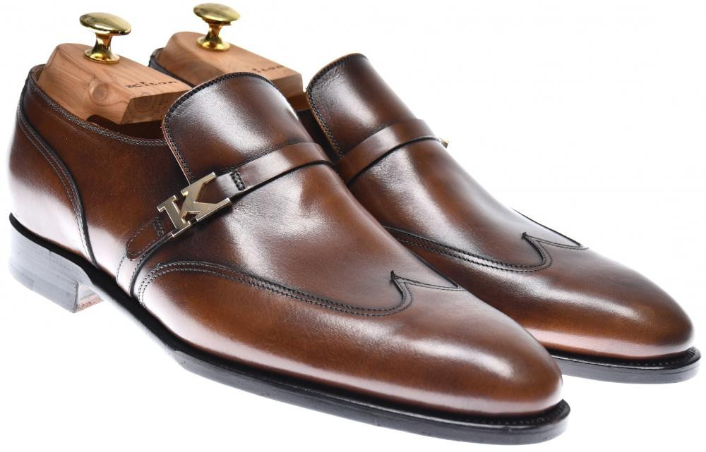 Kiton Shoes Wingtip Loafers Leather Size 7 US Brown