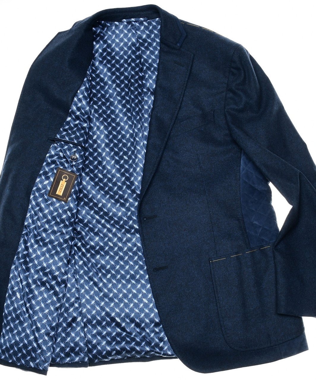 Zilli Sport Coat Dark Blue Suede Details