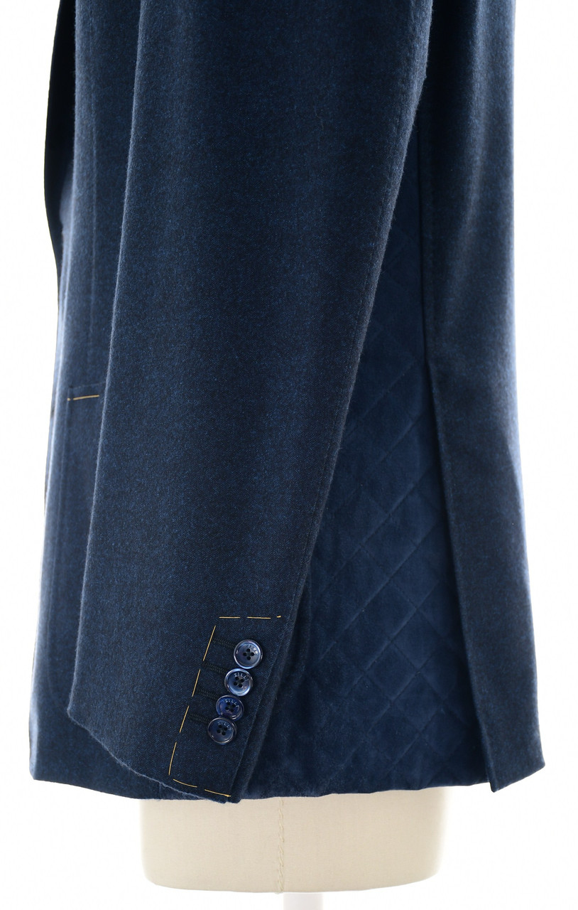 Zilli Sport Coat Dark Blue Suede Details