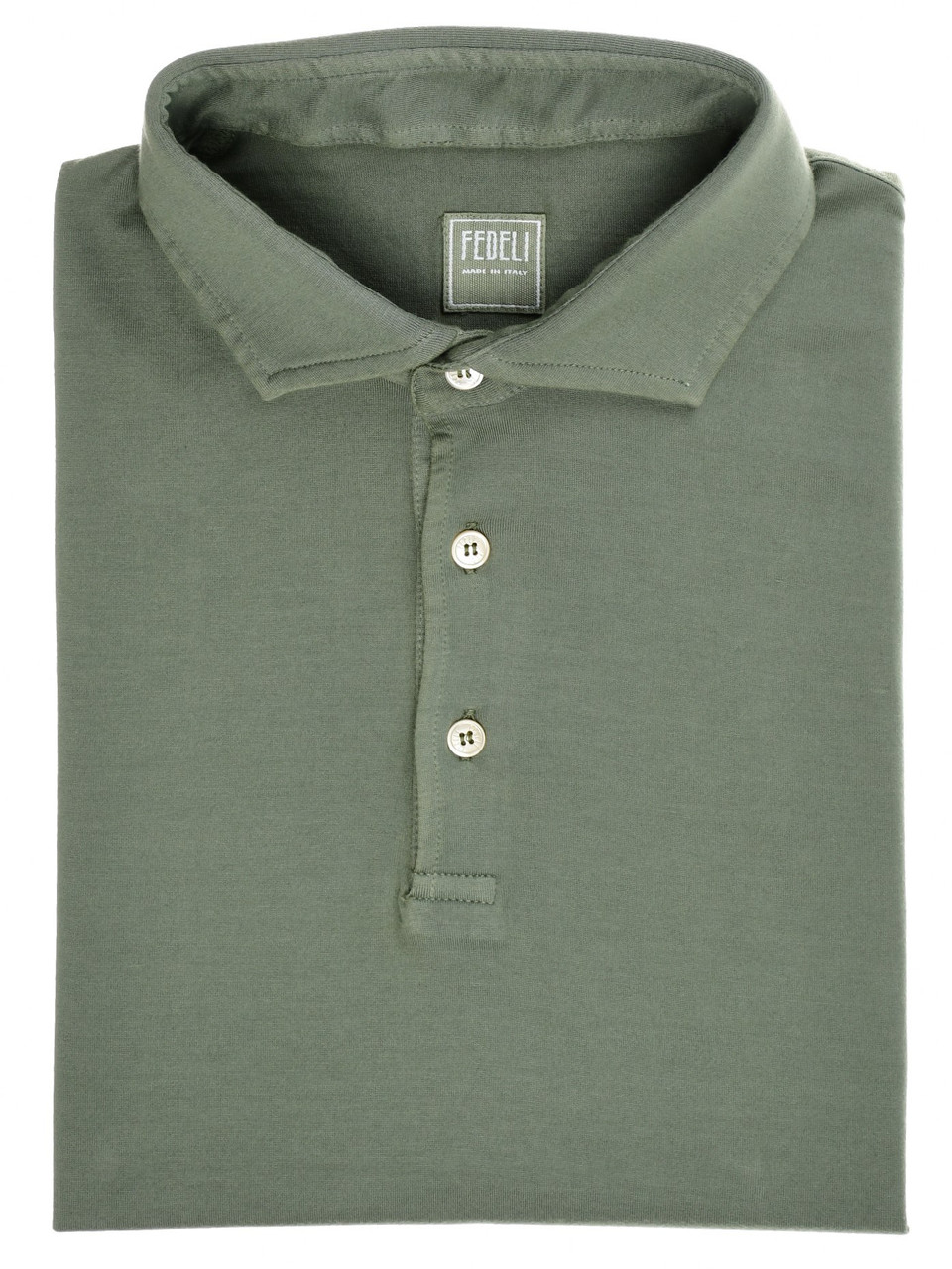 Fedeli Polo Shirt 'Zero' Short Sleeve Cotton Jersey Giza Organic Green