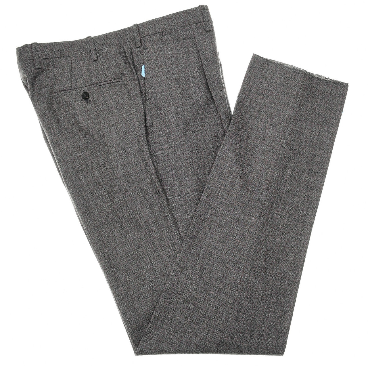 Kiton Suit Cashmere Gray Red Plaid