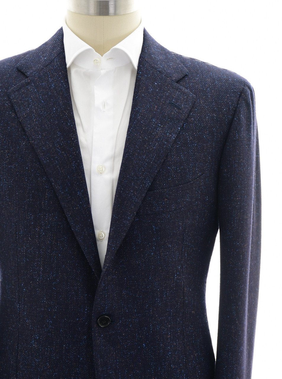 Cesare Attolini Napoli Sport Coat Blazer Wool Blend Blue Brown Tweed