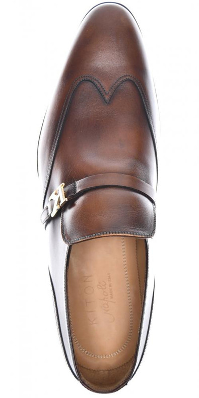 Kiton Shoes Wingtip Loafers Leather Size 7 US Brown