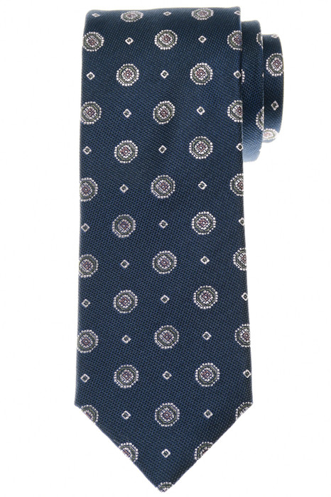 Brioni Tie Woven Silk Blue Medallion