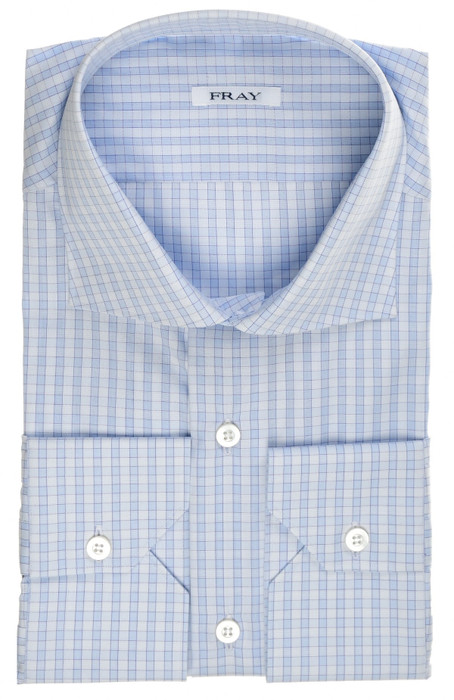 Fray Dress Shirt "Daniel" Cotton Blue Check