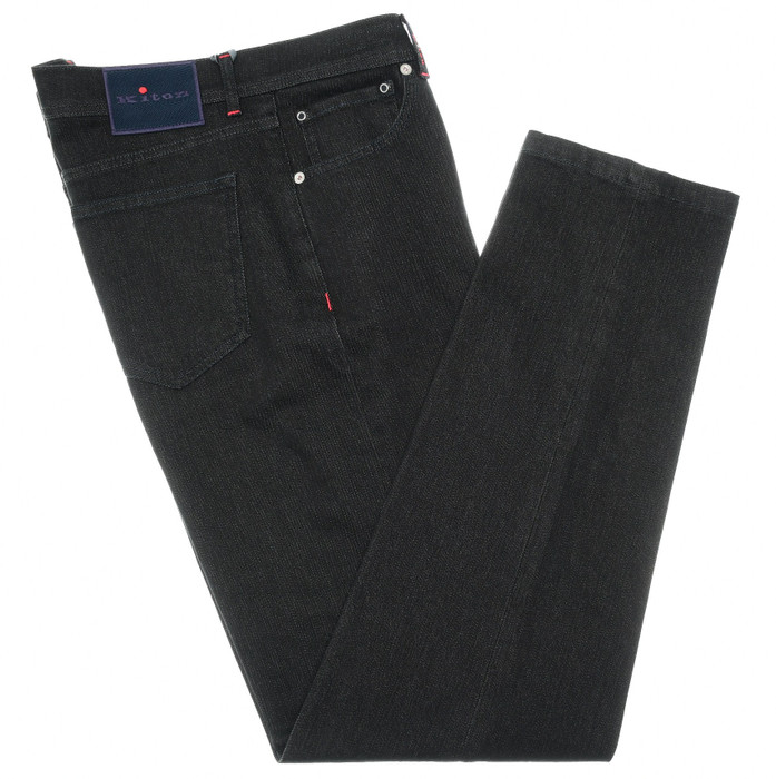 Kiton Jeans Cotton Stretch Denim Slim Fit Black
