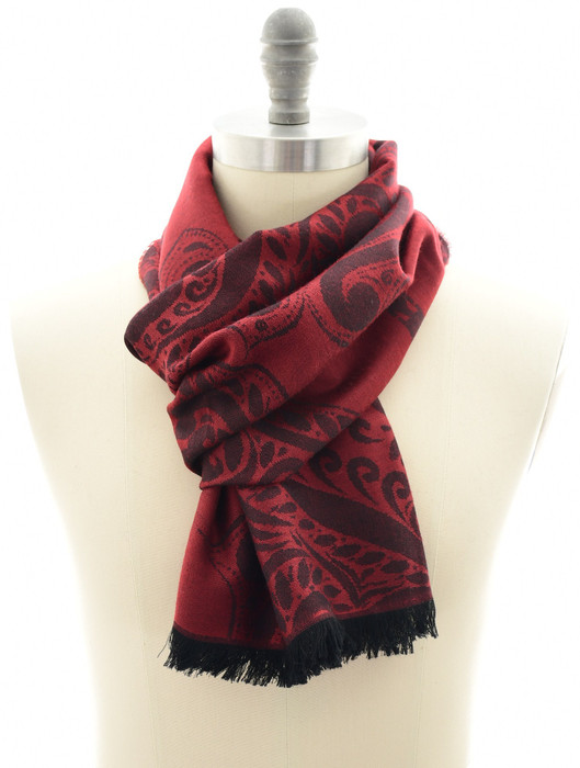 Kiton Scarf Cashmere Red Paisley