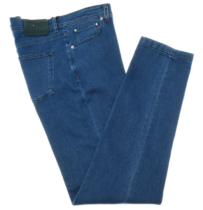 Kiton Jeans Cotton Stretch Denim Slim Fit Blue
