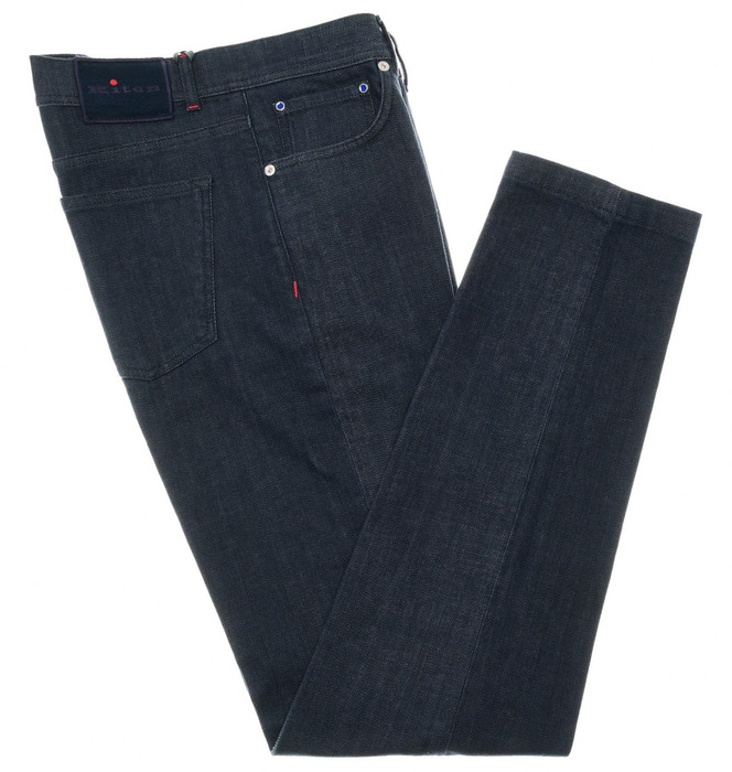 Kiton Collection Jeans Cotton Stretch Denim Dark Blue