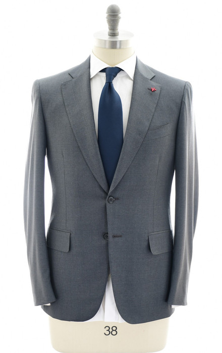 Isaia Suit Collection "Gregory" Wool Gray Solid