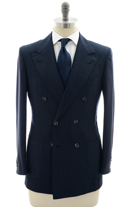 Kiton Men's Italian Designer Suits CAPRI Double Breasted Cashmere Blue ...