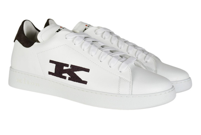 Kiton K Logo Brown White Sneakers – Premium Men's Italian Designer Shoes