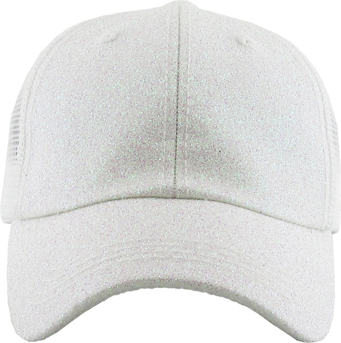 Kbethos Glitter Meshback Basball Cap White - saddleupcolorado