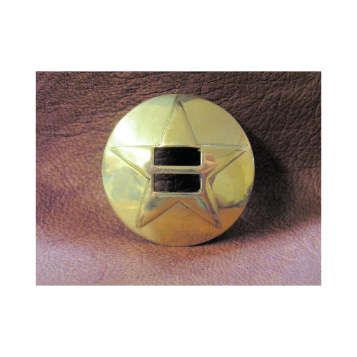 1 1/2 Inch Trigg Leather Brass Star Slotted Concho - saddleupcolorado