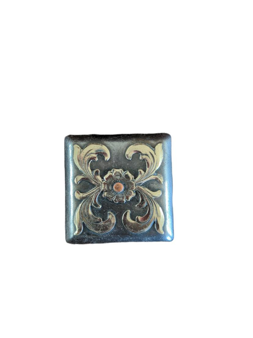 Wildfire Saddlery Square Antique Floral Concho (C15)