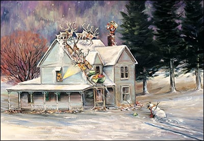 Leanin' Tree Santa's Western Route Card Pack of 20