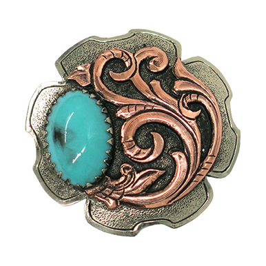 Augus Conchos Turquoise and Copper Single Concho - saddleupcolorado