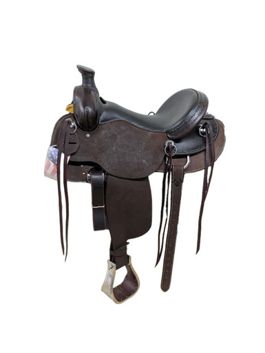 16” New Cashel Drover Western All Around Saddle – Chocolate, Wide Tree