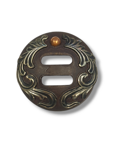 Wildfire Saddlery Brown Antique Slotted 1 1/2" Concho (C8BS112)