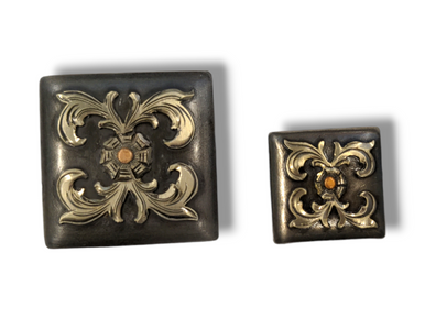 Wildfire Saddlery Square Antique Floral Concho (C15)
