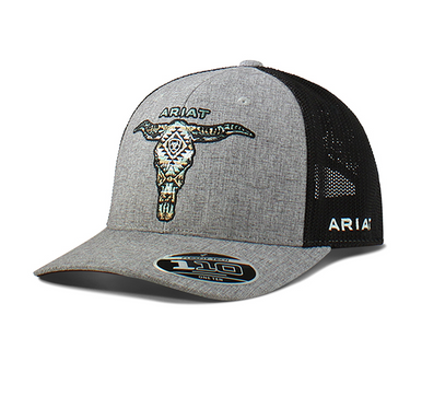 Ariat Green and Tan Longhorn Aztec Cap