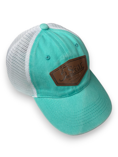 5 Star Ladies Teal Cap with Leather Patch Logo