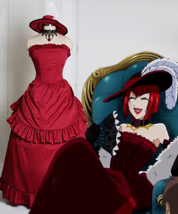 Black Butler Kuroshitsuji Cosplay Angelina Durless (Madam Red) Costume ...