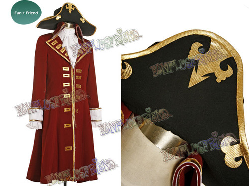 Pirate Captain Scarlet/Black Heart Trench Costume Set