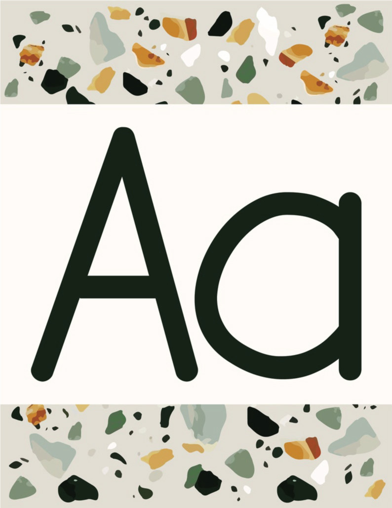 Modern Terrazzo Alphabet Posters - Printable PDF