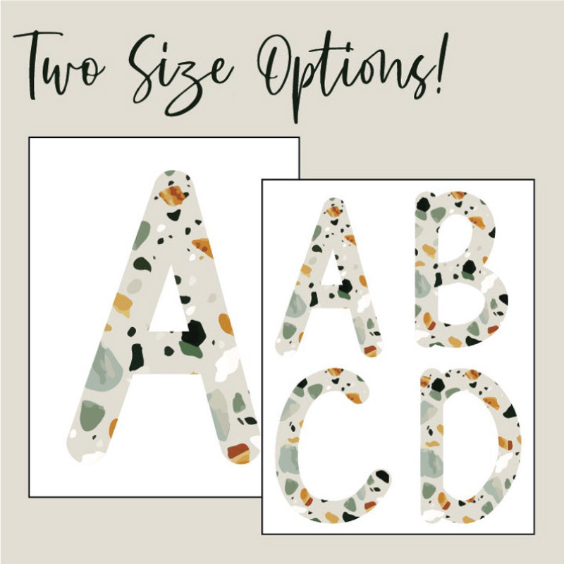 Modern Terrazzo Bulletin Board Letter & Border Bundle – Printable PDF