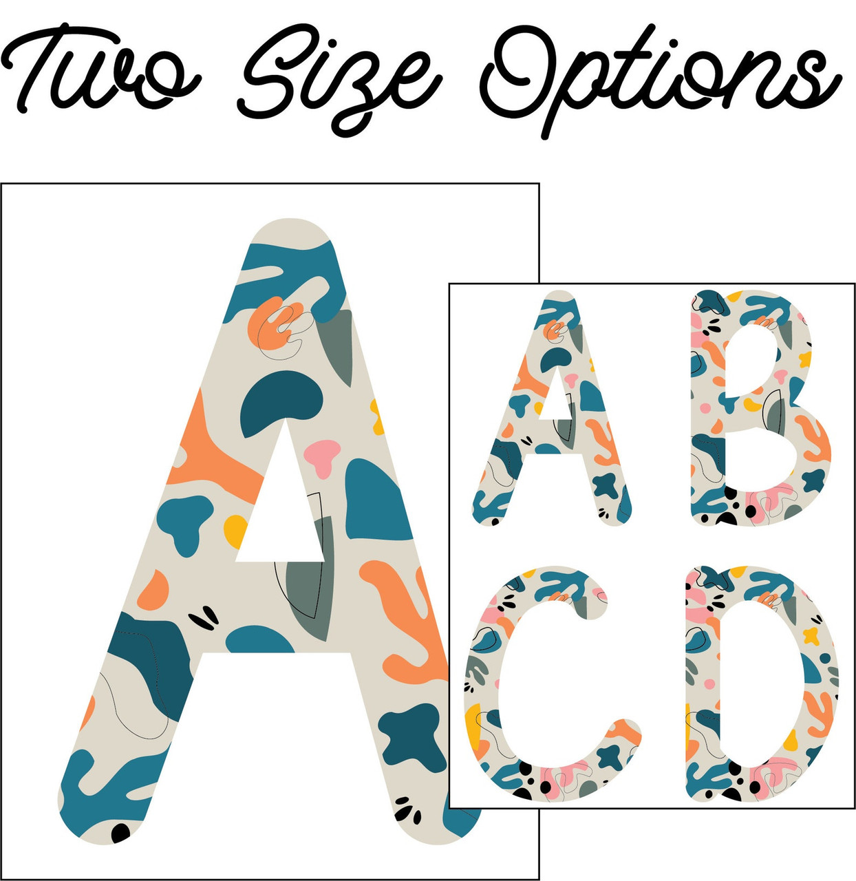 Retro Brights Letter & Border Bundle – Printable PDF