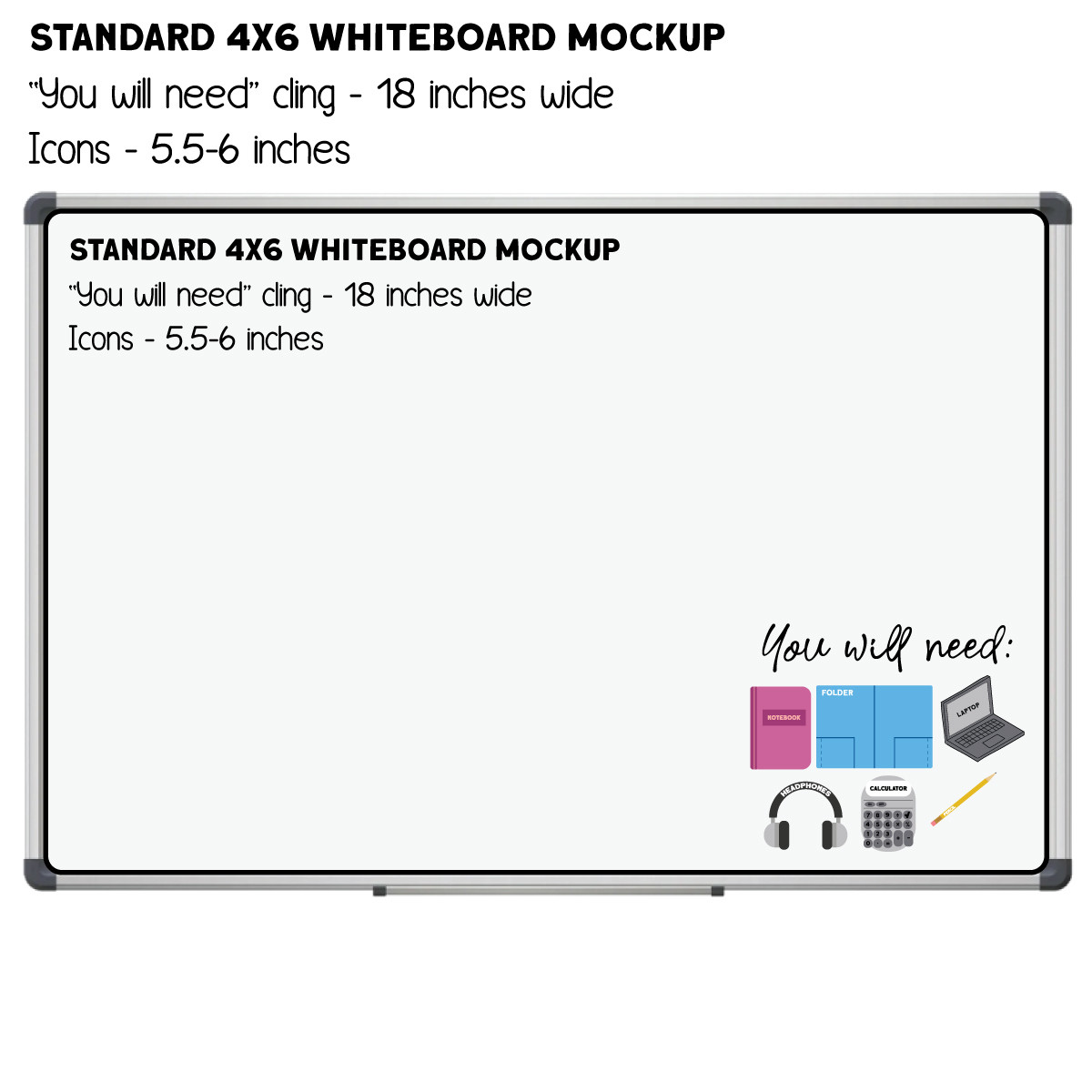 You Will Need School Supply Visual Cue Whiteboard Clings