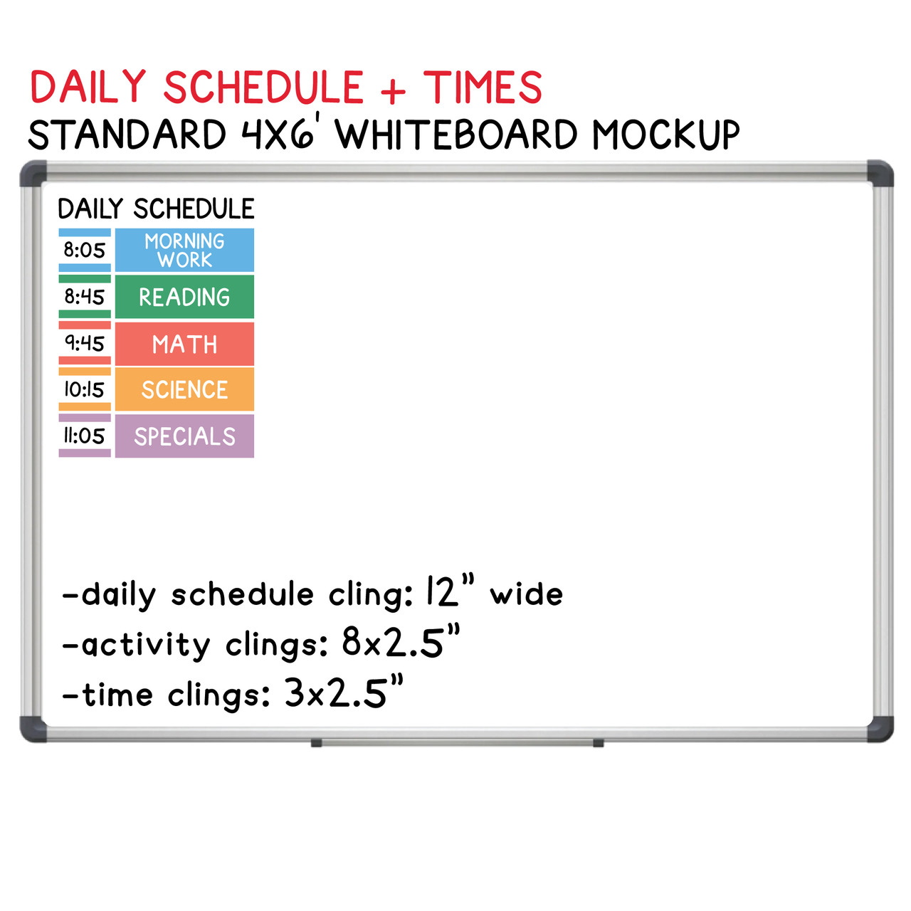 Totally Custom Daily Schedule Whiteboard Clings