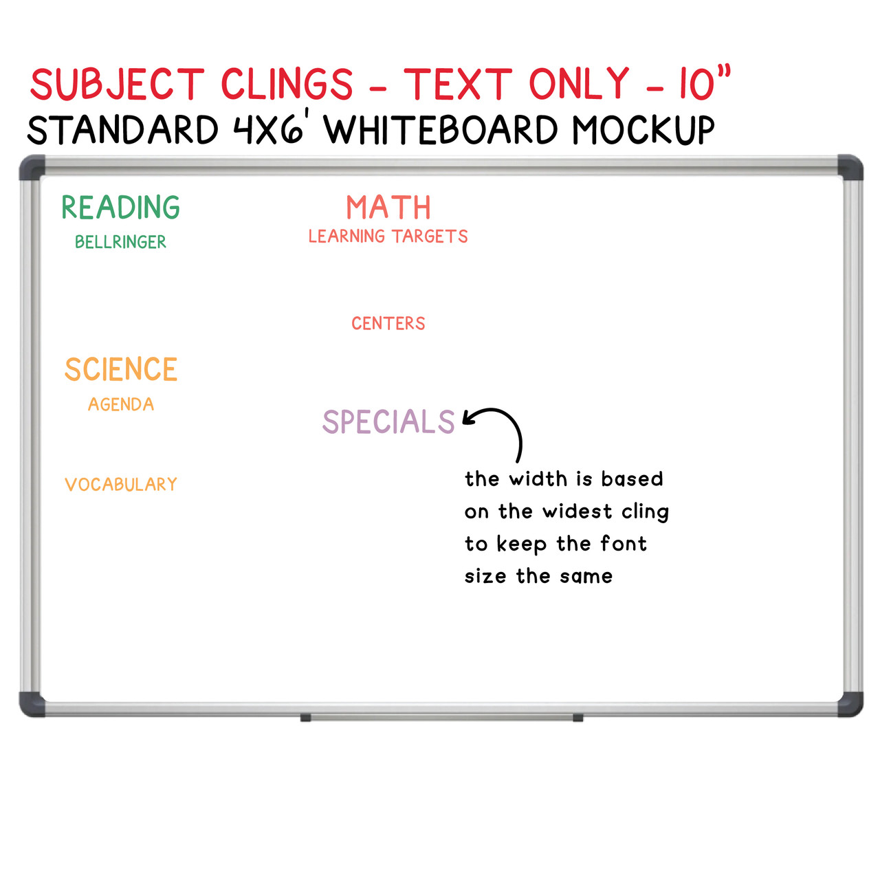 Classroom Subject Clings
