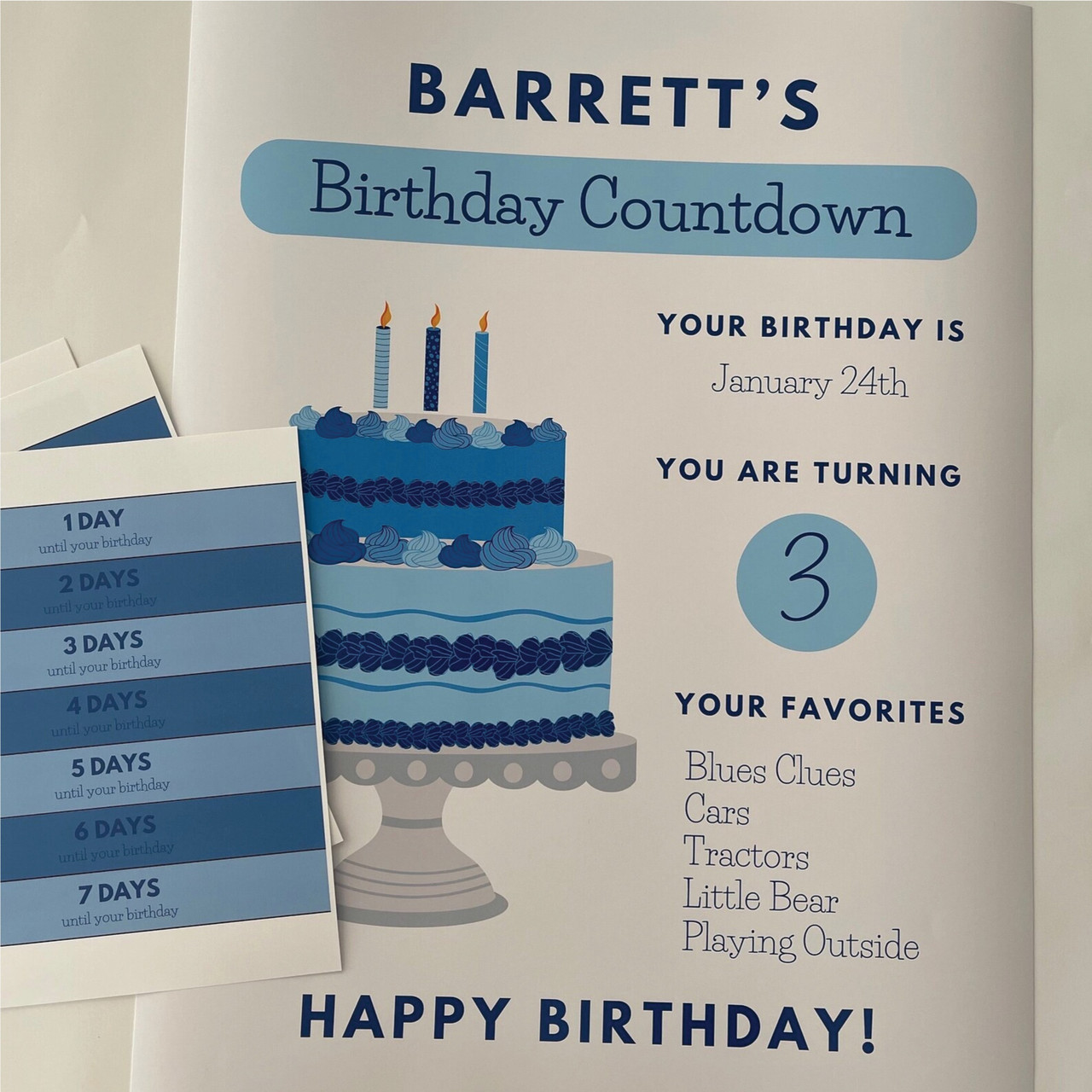 Printable Birthday Countdown Poster & Paper Chain