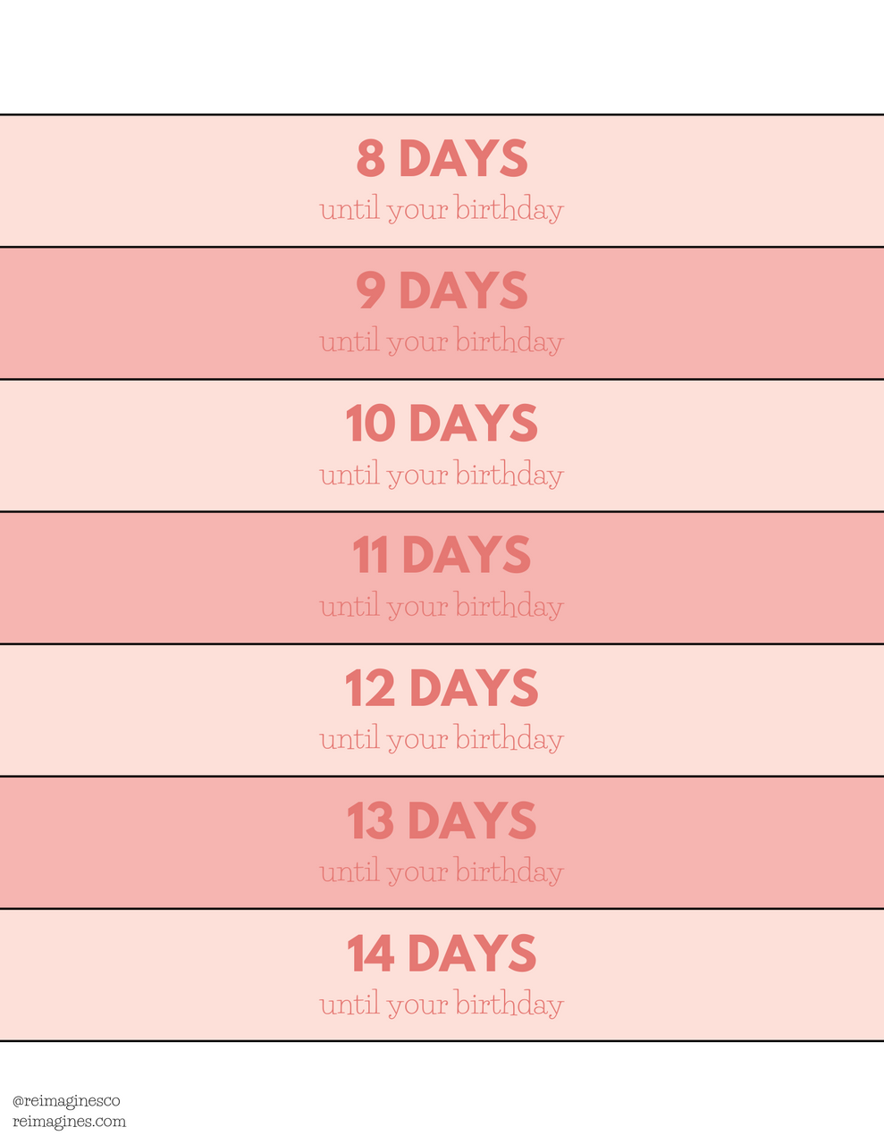 Printable Birthday Countdown Poster & Paper Chain