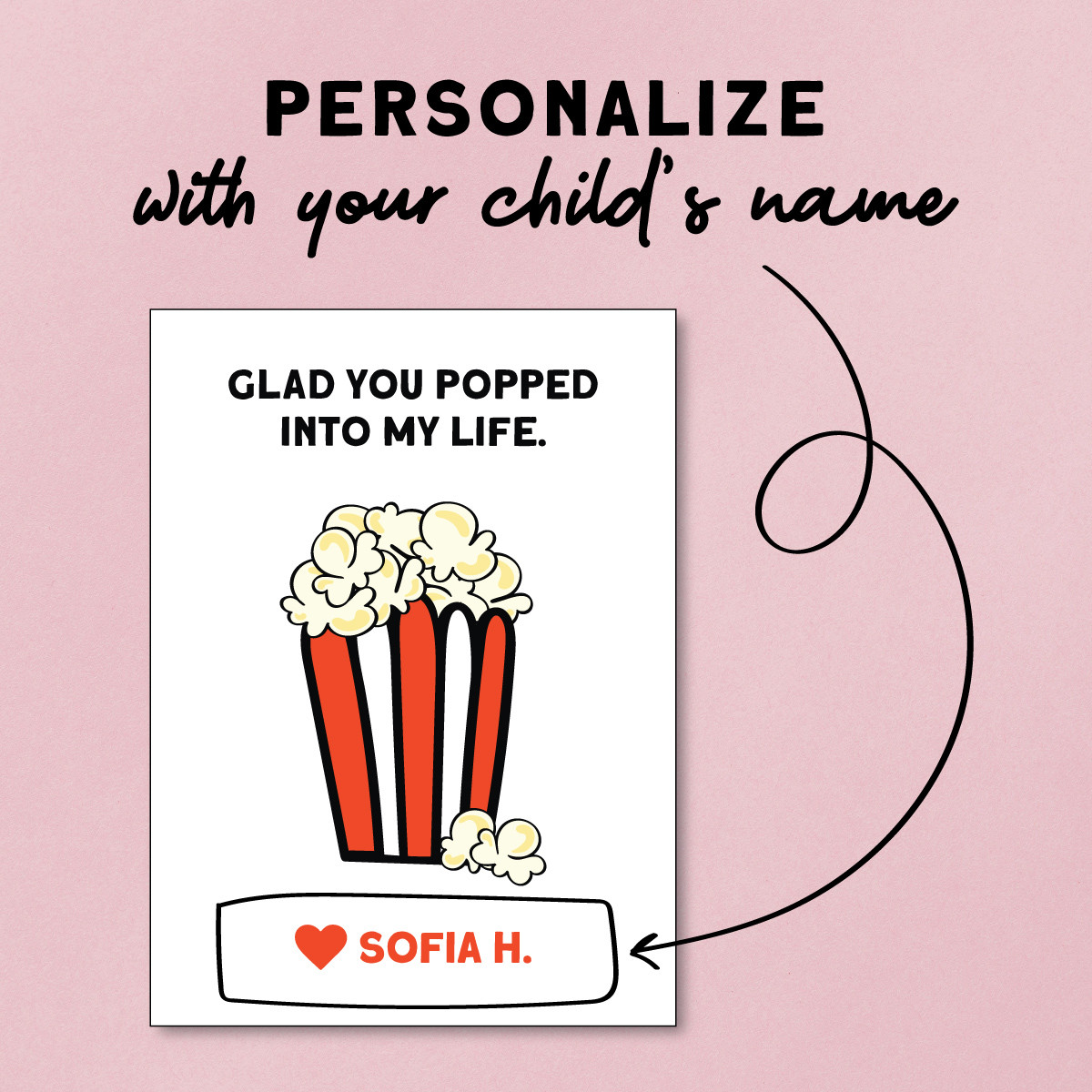 Popcorn Valentine Stickers