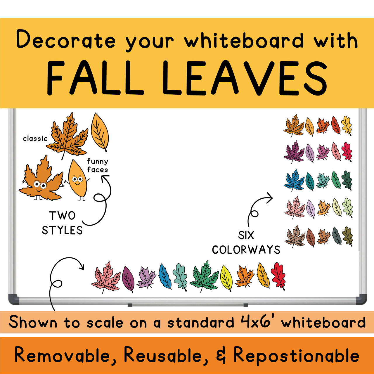 Fall Leaves Whiteboard Clings