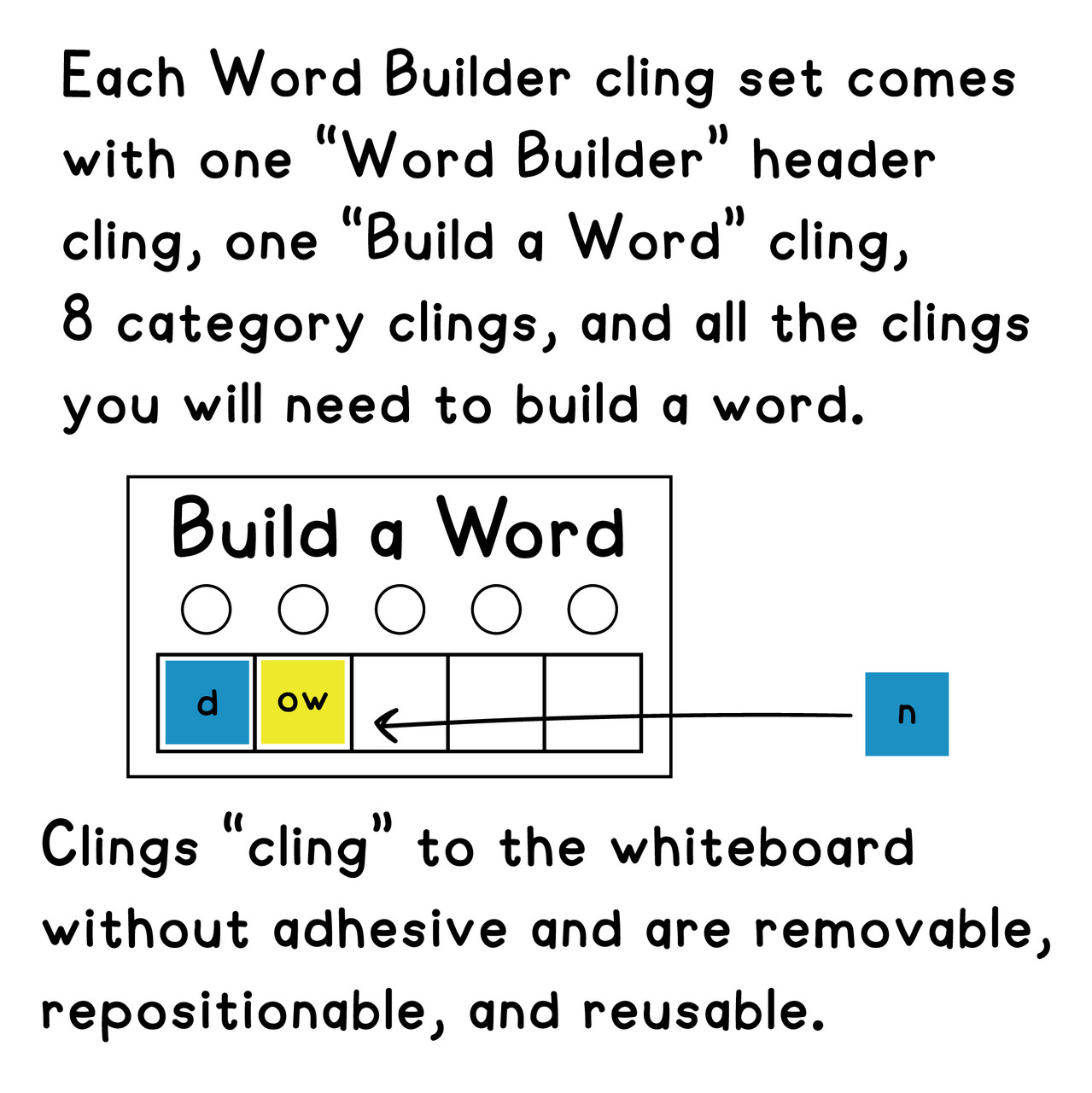 Word Builder Whiteboard Cling Set