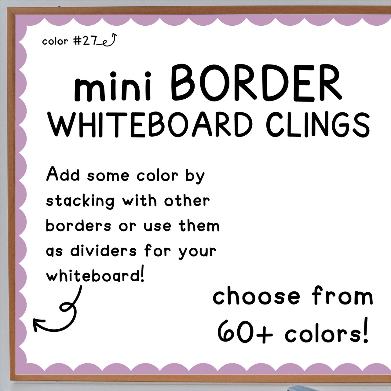 Scalloped Mini Whiteboard Cling Borders and Whiteboard Dividers