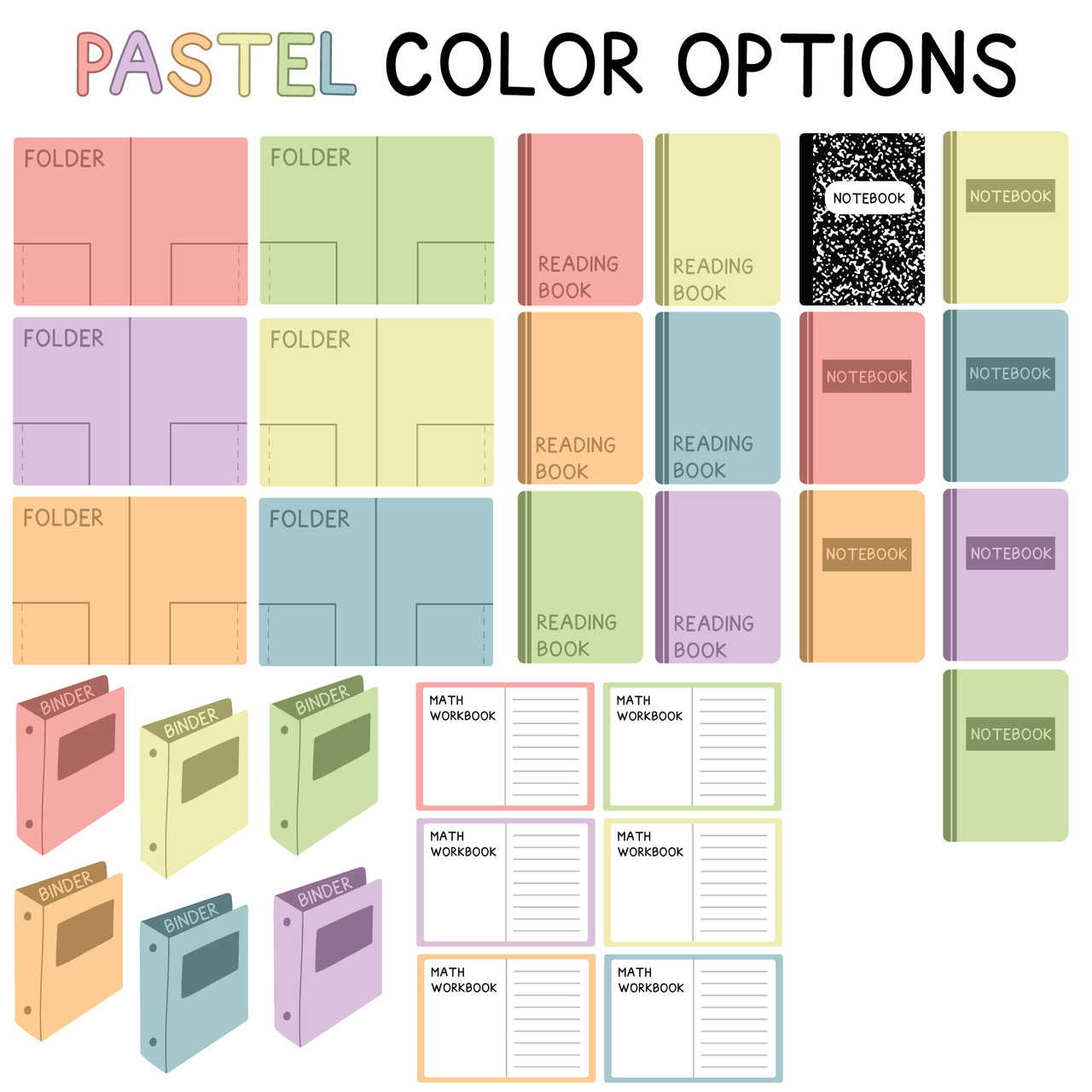 Pastel You Will Need School Supply Visual Cue Whiteboard Clings