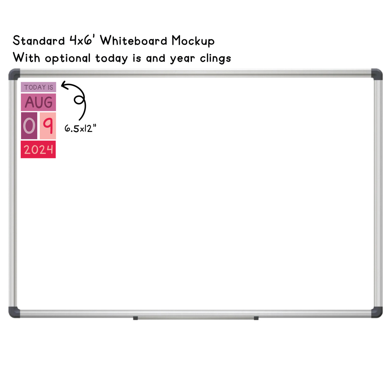Pink and Purple Block Calendar Whiteboard Cling Set