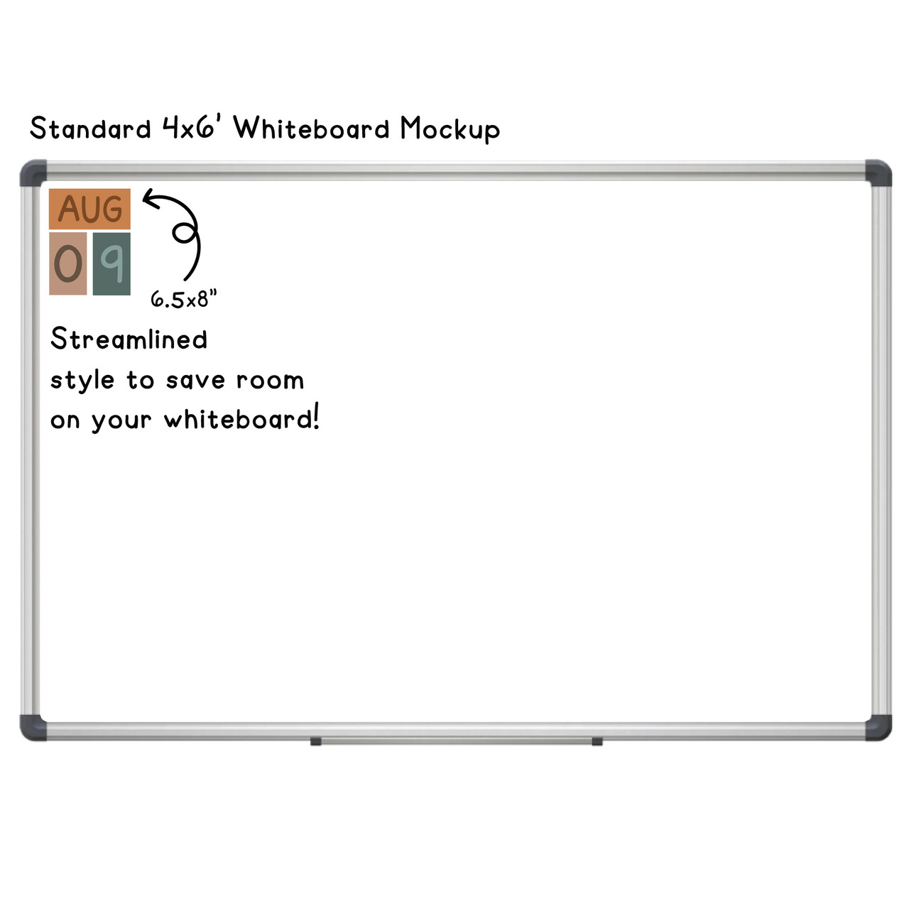 Earth Tones Block Calendar Whiteboard Cling Set