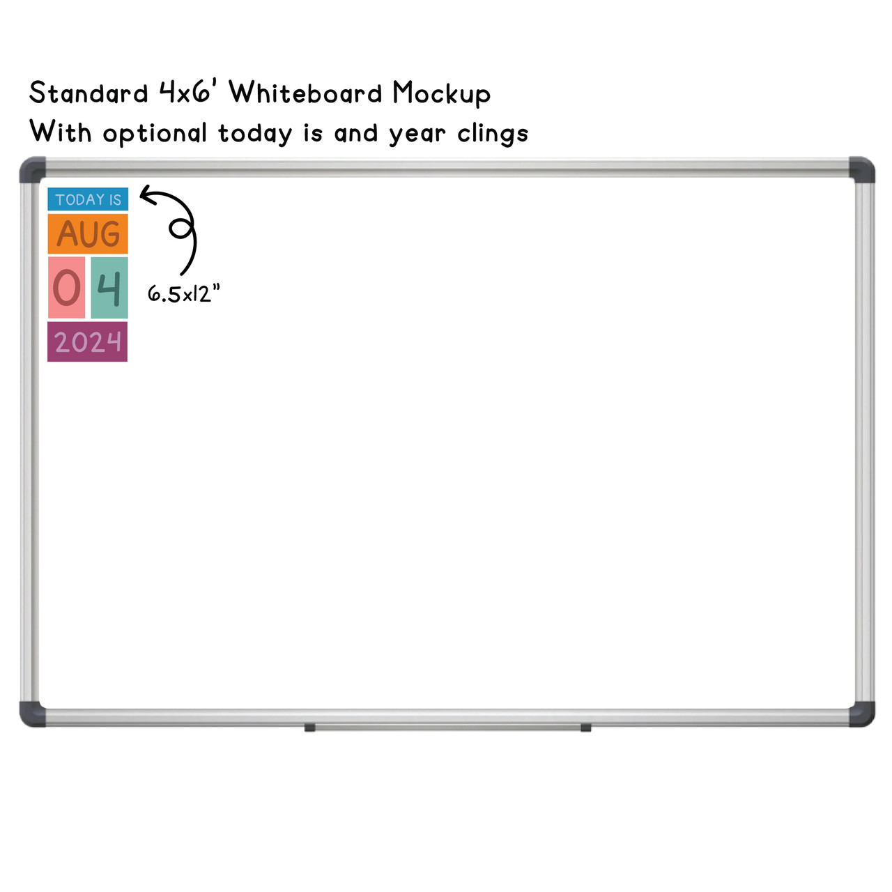 Rainbow Block Calendar Whiteboard Cling Set