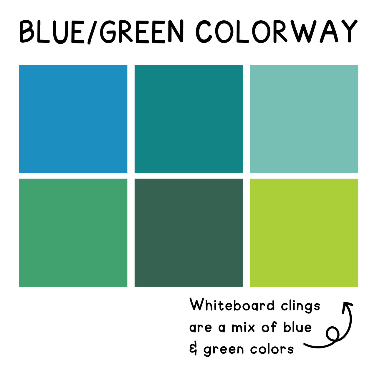 Blue & Green Mini Calendar Whiteboard Cling Set – A Flip Calendar ...