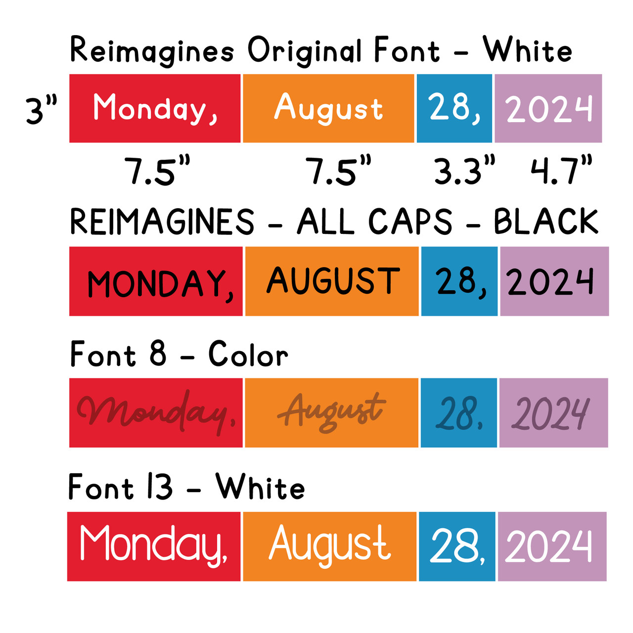 Rainbow Mini Calendar Whiteboard Cling Set – A Flip Calendar Alternative